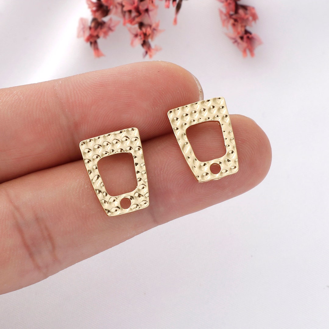 10pcs High Quality Alloy Trapezium Earrings, Shaped Geometric Stud ...
