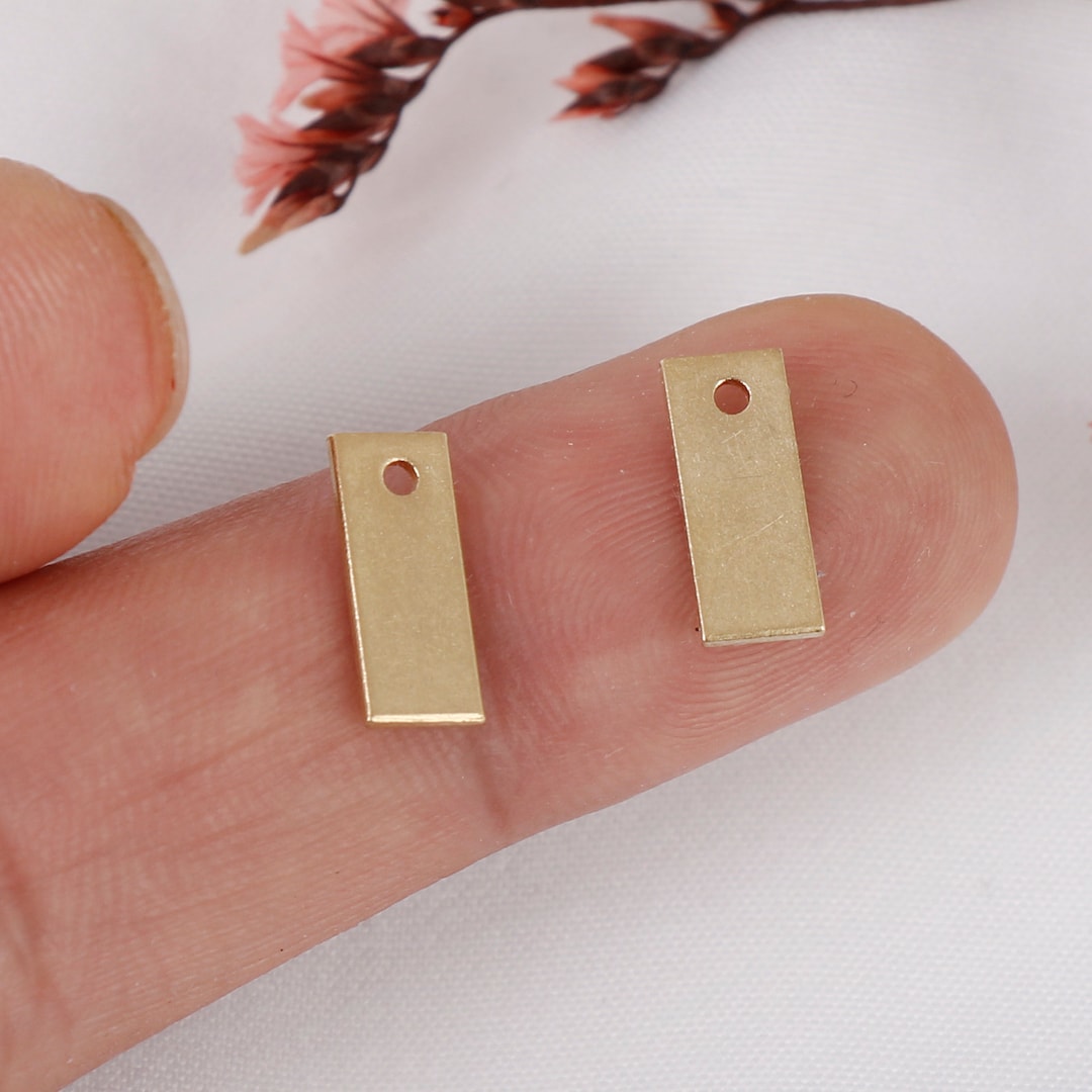 Raw Brass Square Charms, Minimalist Brass Earring Pendants, Brass ...