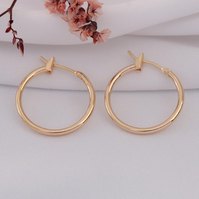 10pcs Gold Plated Round Hoop Earrings: Brass Jewelry Making (15mm\20mm ...