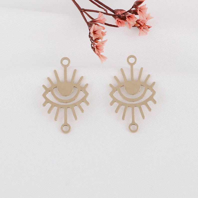 Raw Brass Evil Eye Charm: Laser Cut Earring Pendant - Etsy