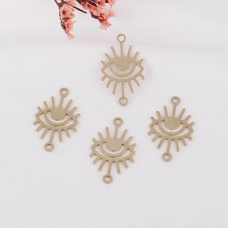 Raw Brass Evil Eye Charm: Laser Cut Earring Pendant - Etsy