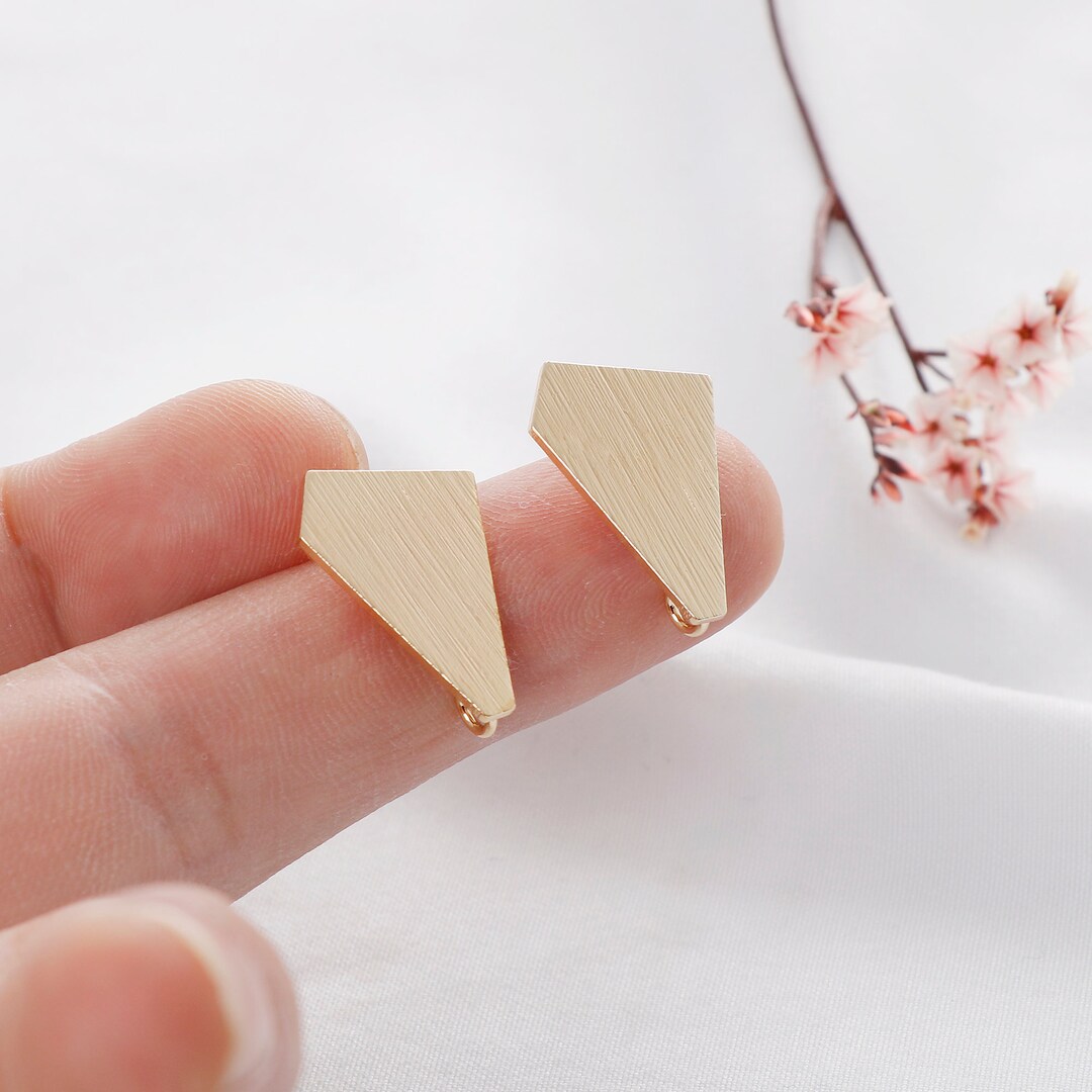 2/10pcs High Quality Real Gold Plated Geometric Shape Earrings, Shape ...