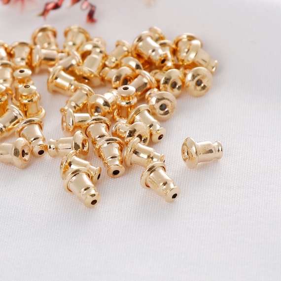 100 Pcs 24k Shiny Gold Earring Backs Earring Stoppers | Etsy
