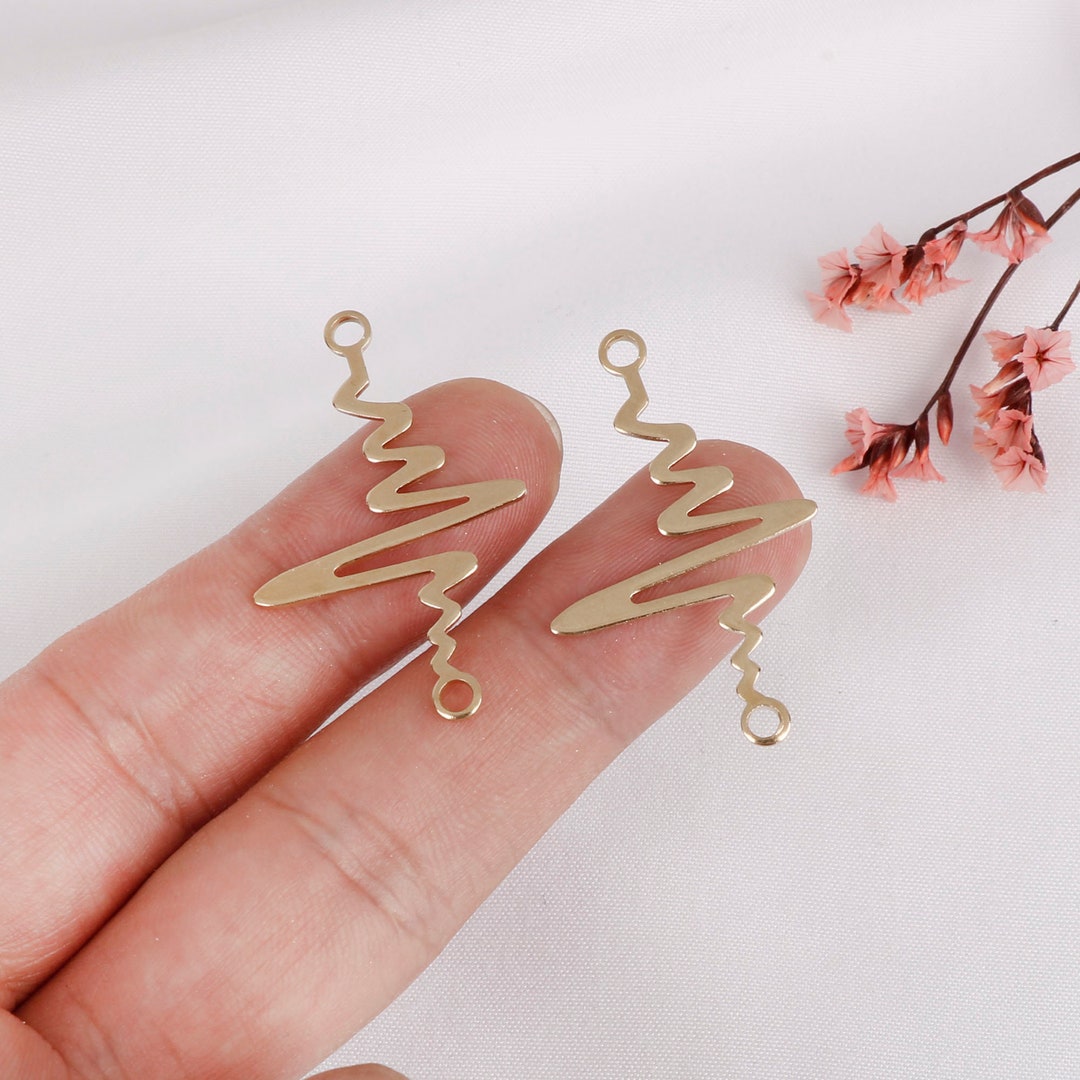 Raw Brass Cyclone Charm: Earring Pendants, Jewelry Supplies (1.5x0.94 ...