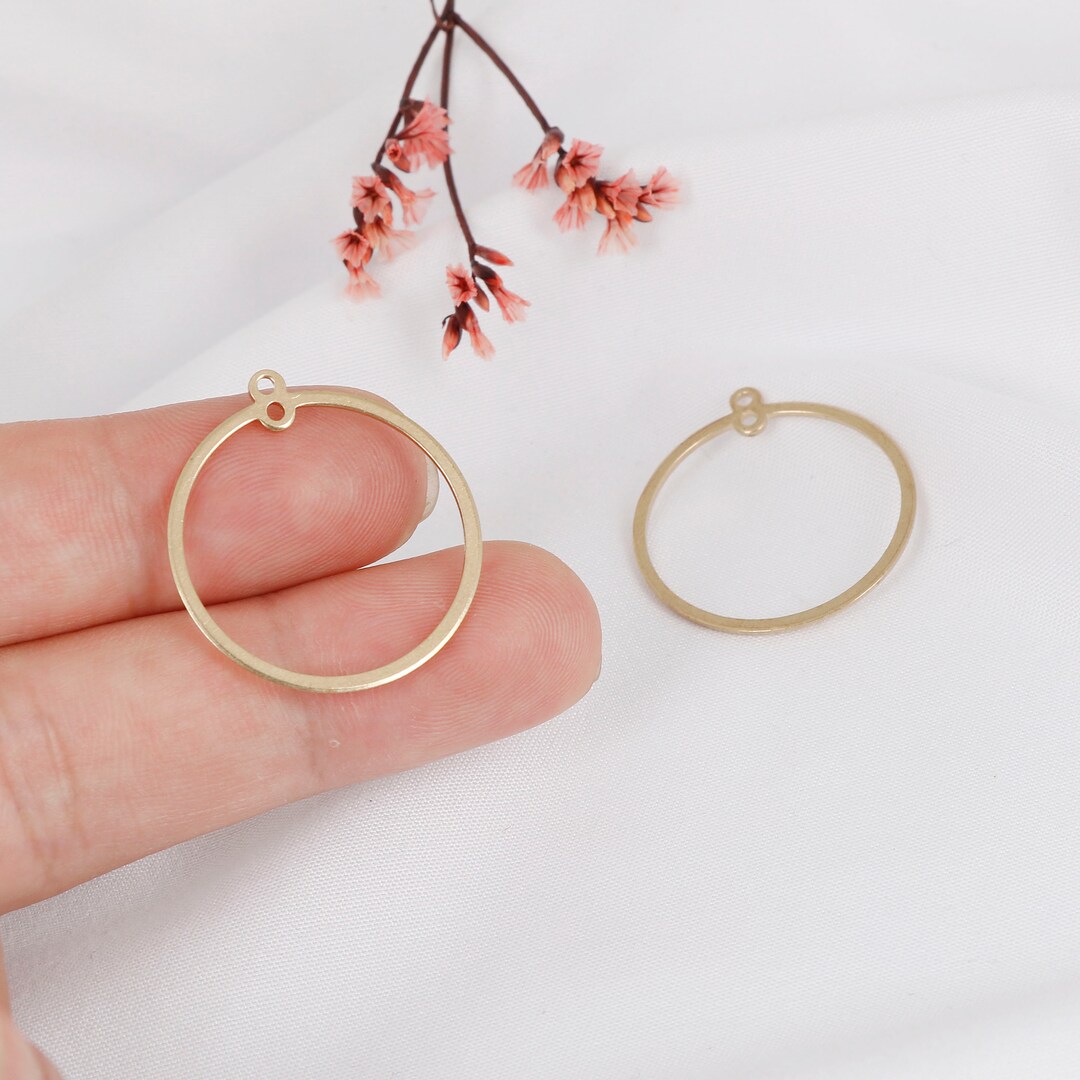 Raw Brass Round Charm, Brass Round Earring Pendants, Brass Accessories ...