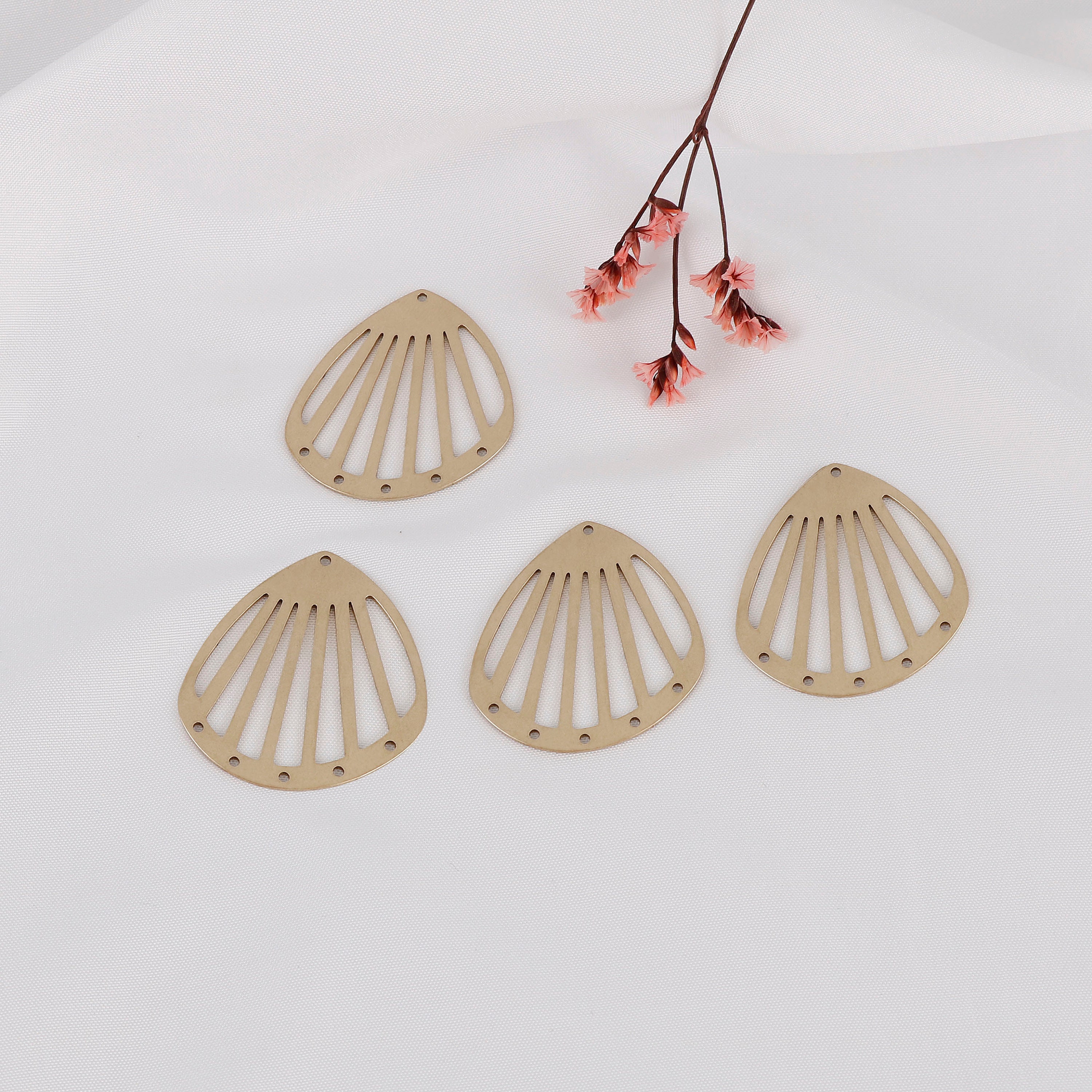 Raw Brass Shell Charms Laser Cut Charms Brass Earring - Etsy