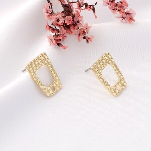 10pcs High Quality Alloy Trapezium Earrings, Shaped Geometric Stud ...