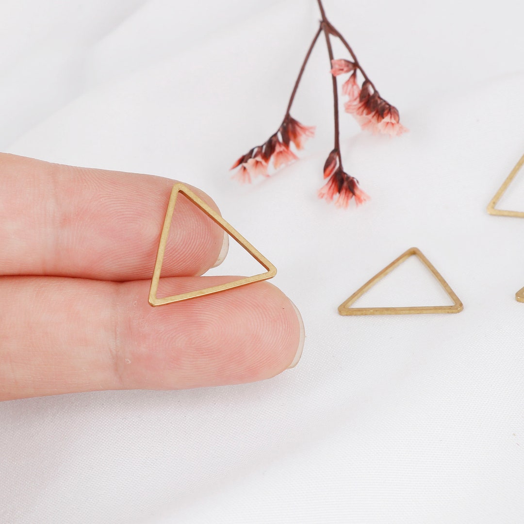 Raw Brass Triangle Shape Charm, Brass Earring Pendants, Brass ...
