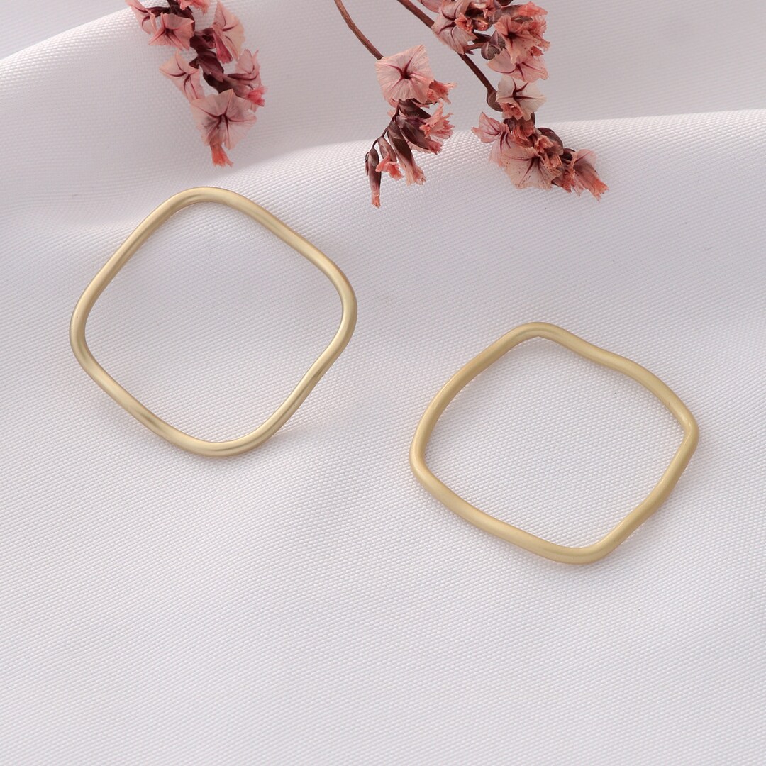 10 Pieces Matte Gold Earrings, Square Shape Earrings, Earring ...