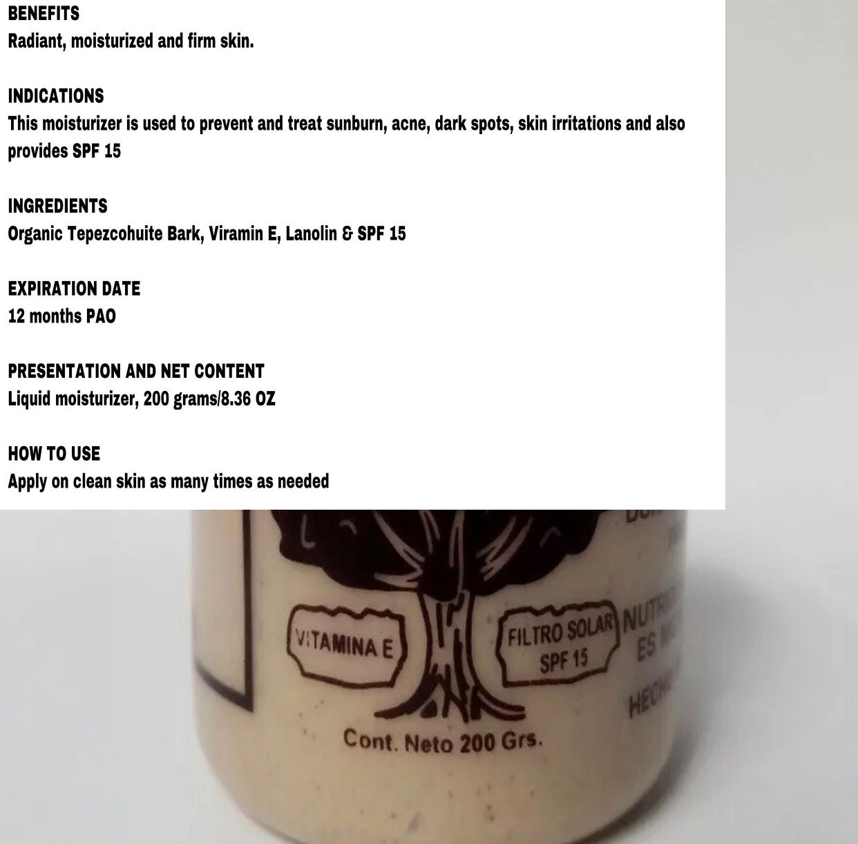 NUTRIDERM TEPEZCOHUITE, With Vitamin E, Lanolin & SPF 15, Acne, Paño ...