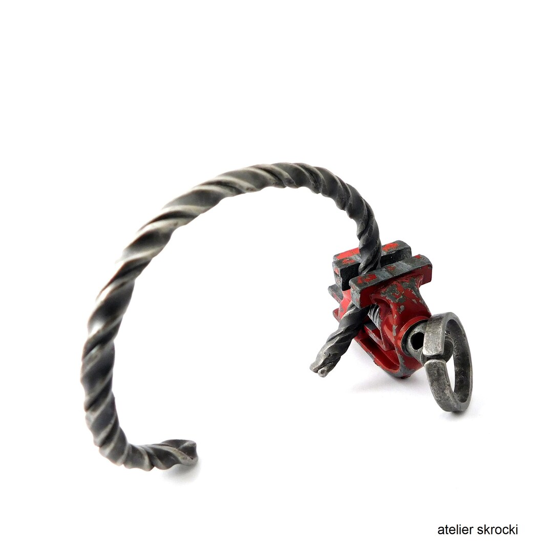 Titanium Cuff Bracelet Men's Style. Original Titanium Bracelet. Forged ...