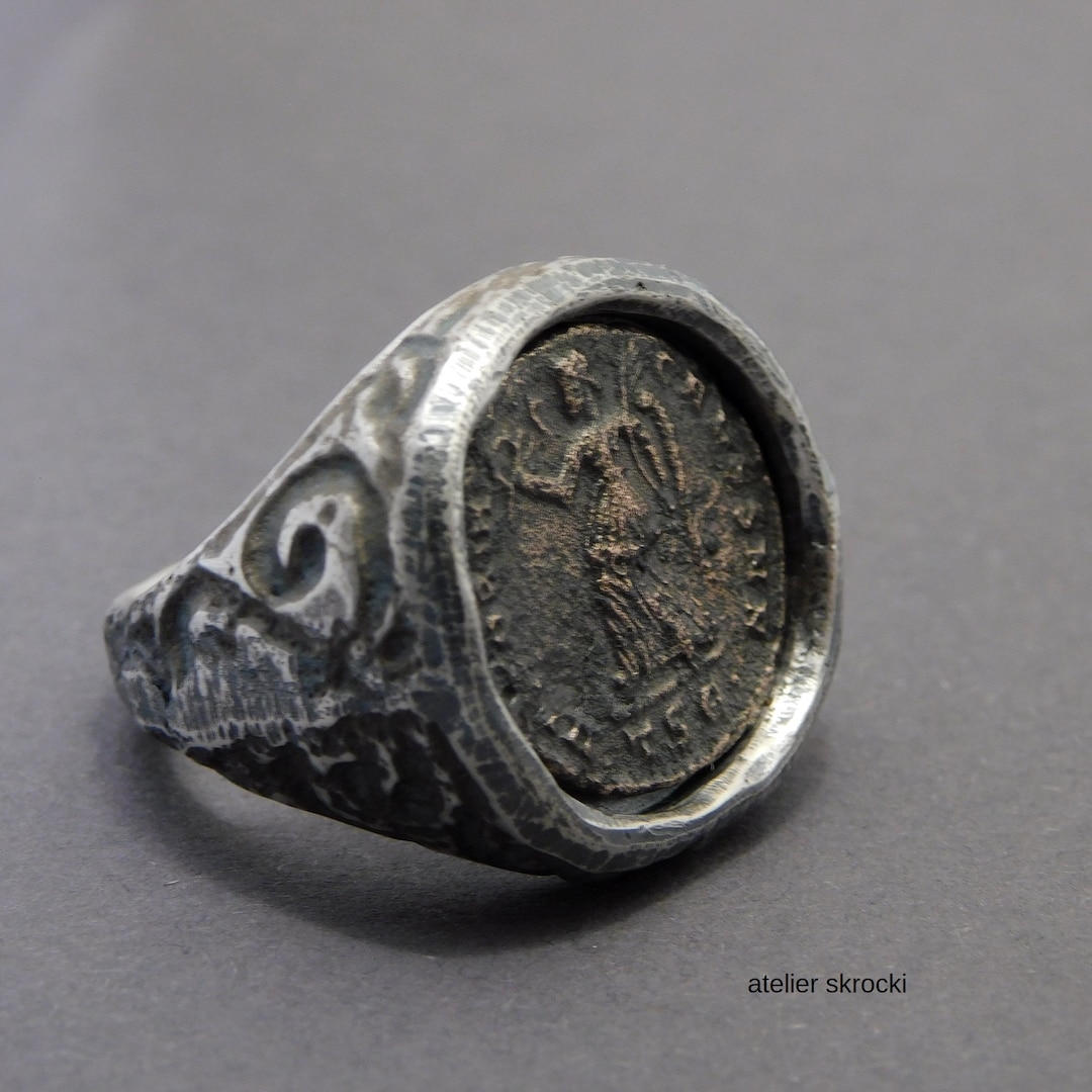 Signet Ring With Ancient Rome Coin - Etsy