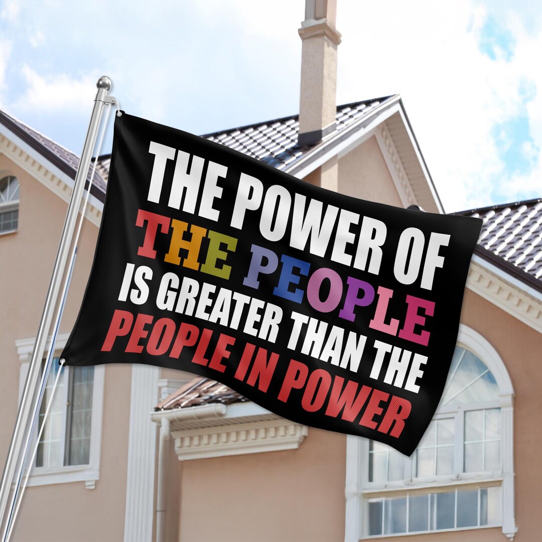 Power of the People Flag, Resist Fascism Garden Sign, Save Democracy ...