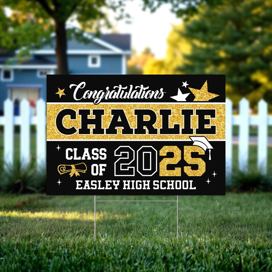 Personalized Graduation Announcement Yard Sign, Custom Graduation Gift ...