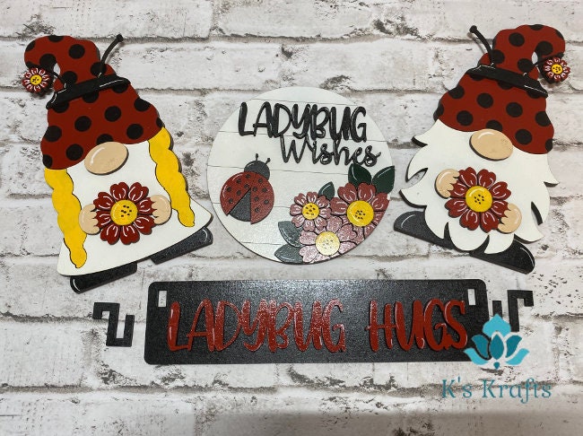 Ladybug Insert for Interchangeable Wagon Shelf Sitter, Hutch Cabinet ...