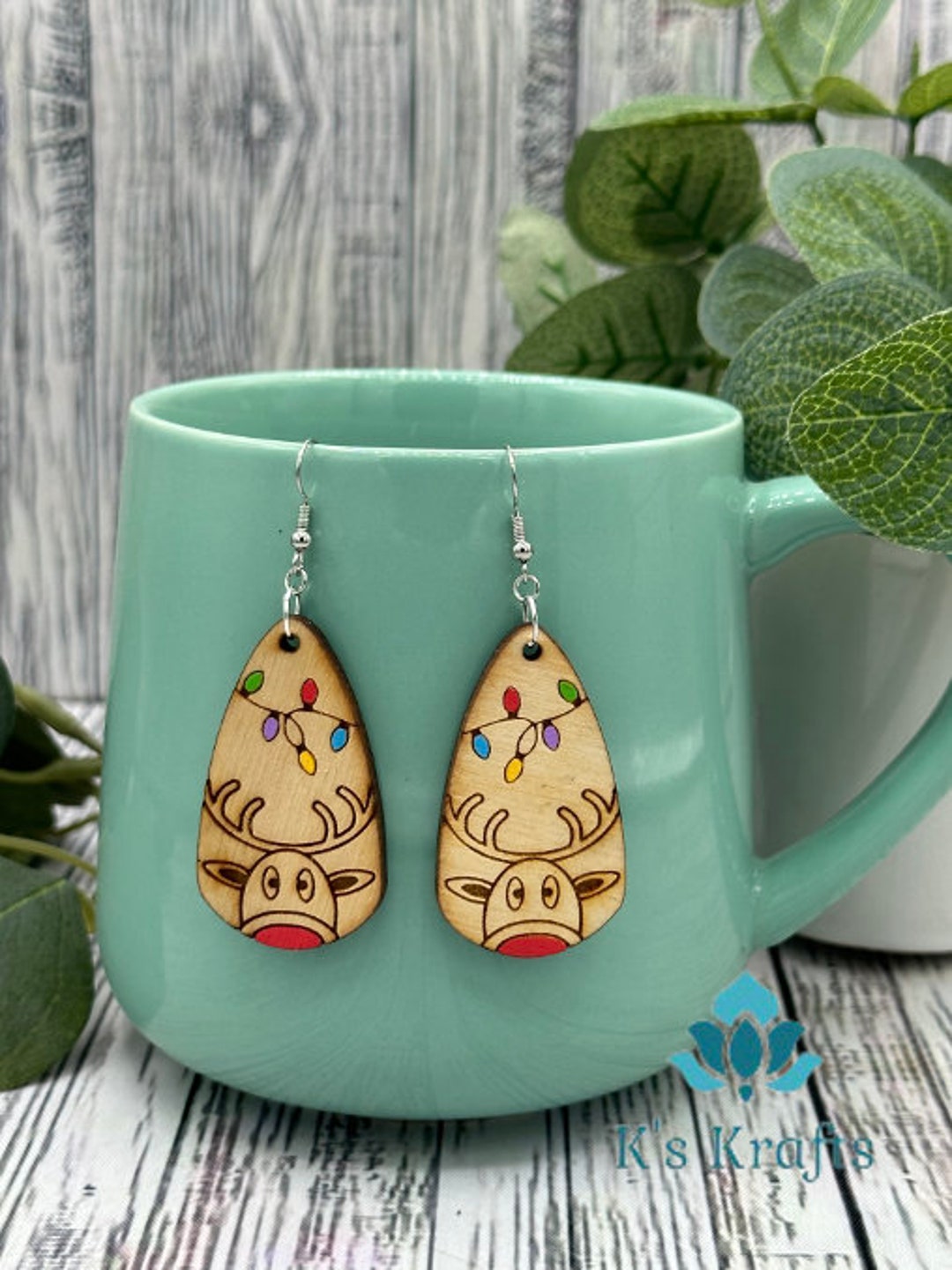 Reindeer With Lights Earrings, Rudolph Earrings, Cute Christmas ...