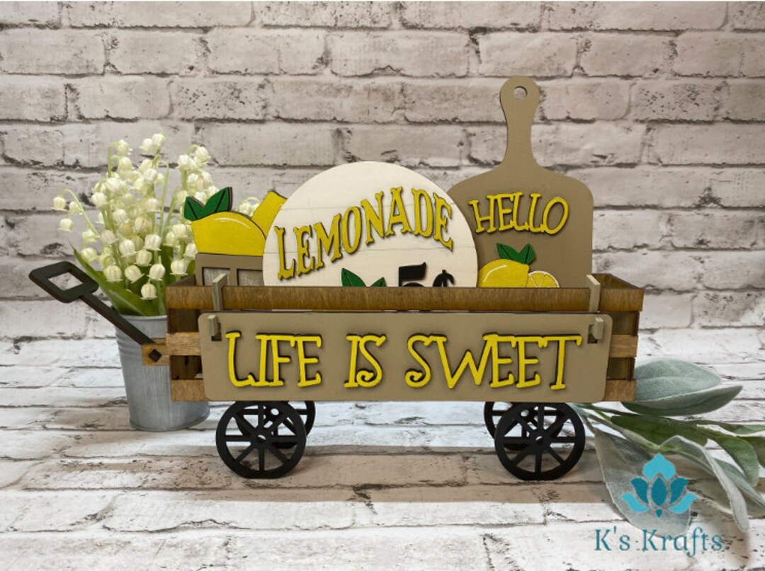 Lemonade Insert for Interchangeable Wagon Shelf Sitter, Hutch Cabinet ...