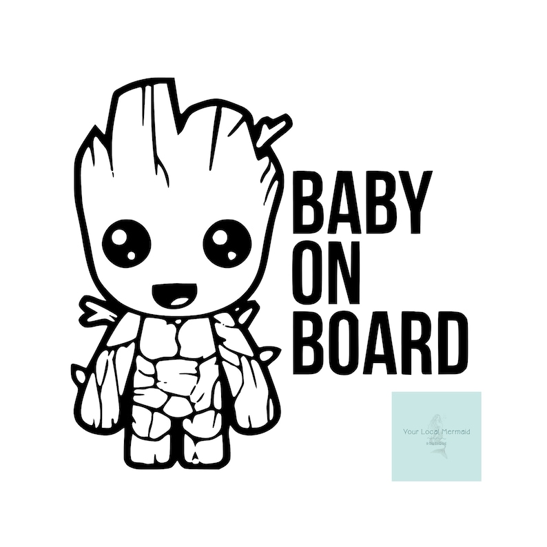 Groot Baby on Board SVG - Etsy