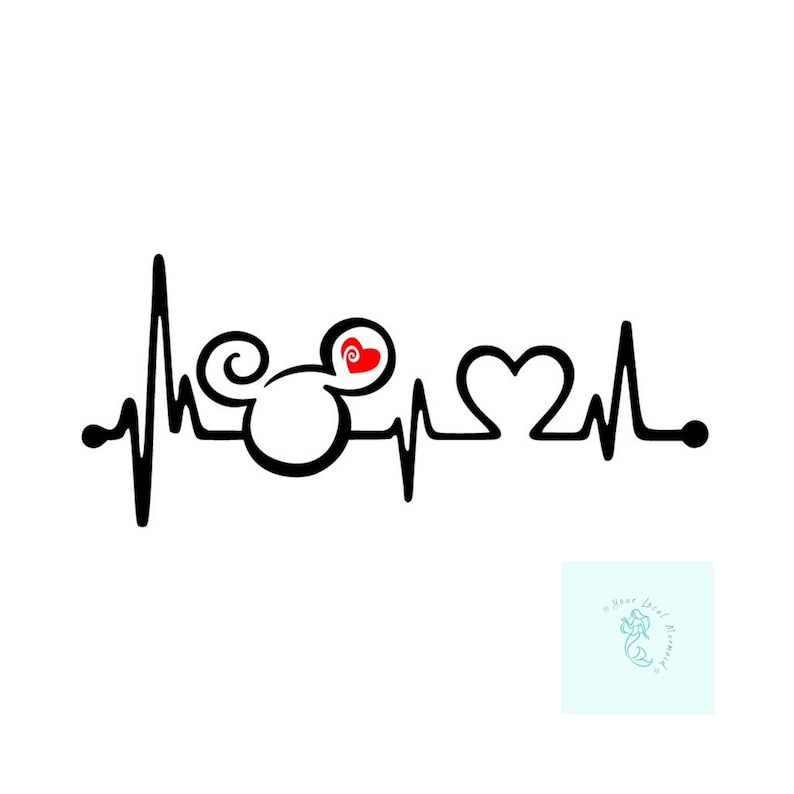 Mickey Heartbeat Color SVG - Etsy