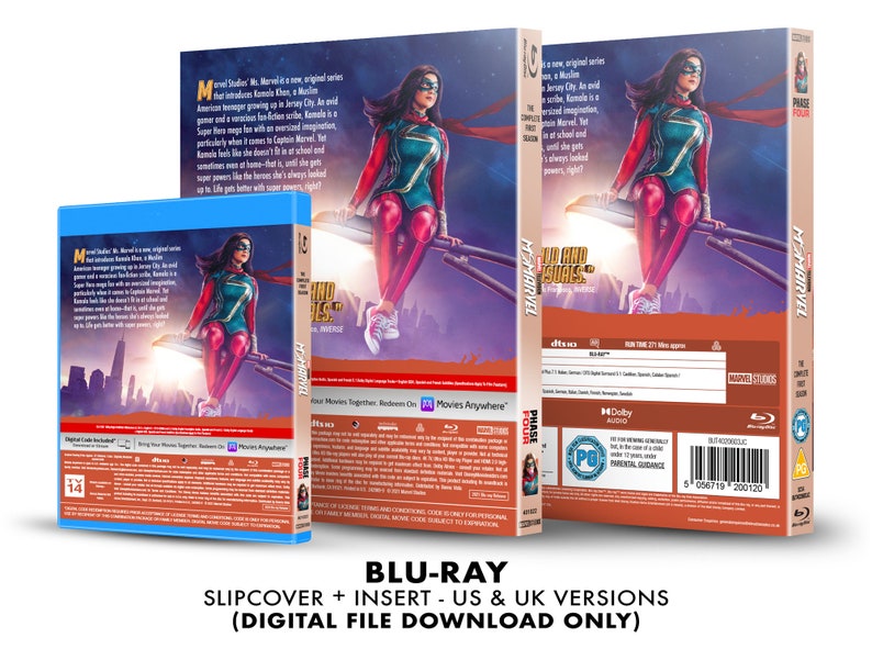 Marvel Studios Ms. Marvel Custom Blu-ray Slipcover + Insert Set ...