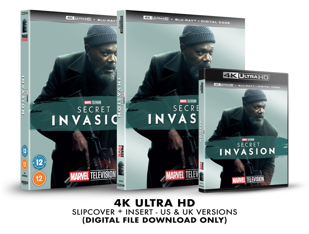 Marvel Studios Secret Invasion Custom 4K Blu-ray Slipcover + Insert Set ...