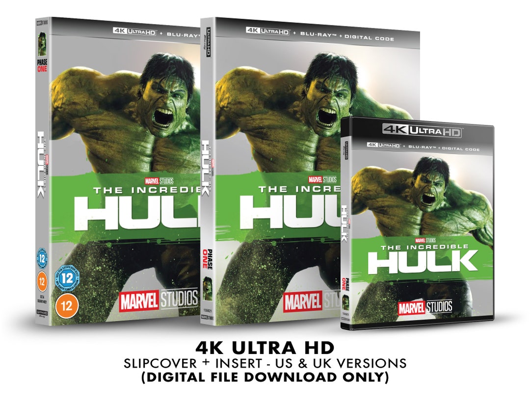 Marvel Studios the Incredible Hulk Custom 4K Blu-ray Slipcover + Insert ...