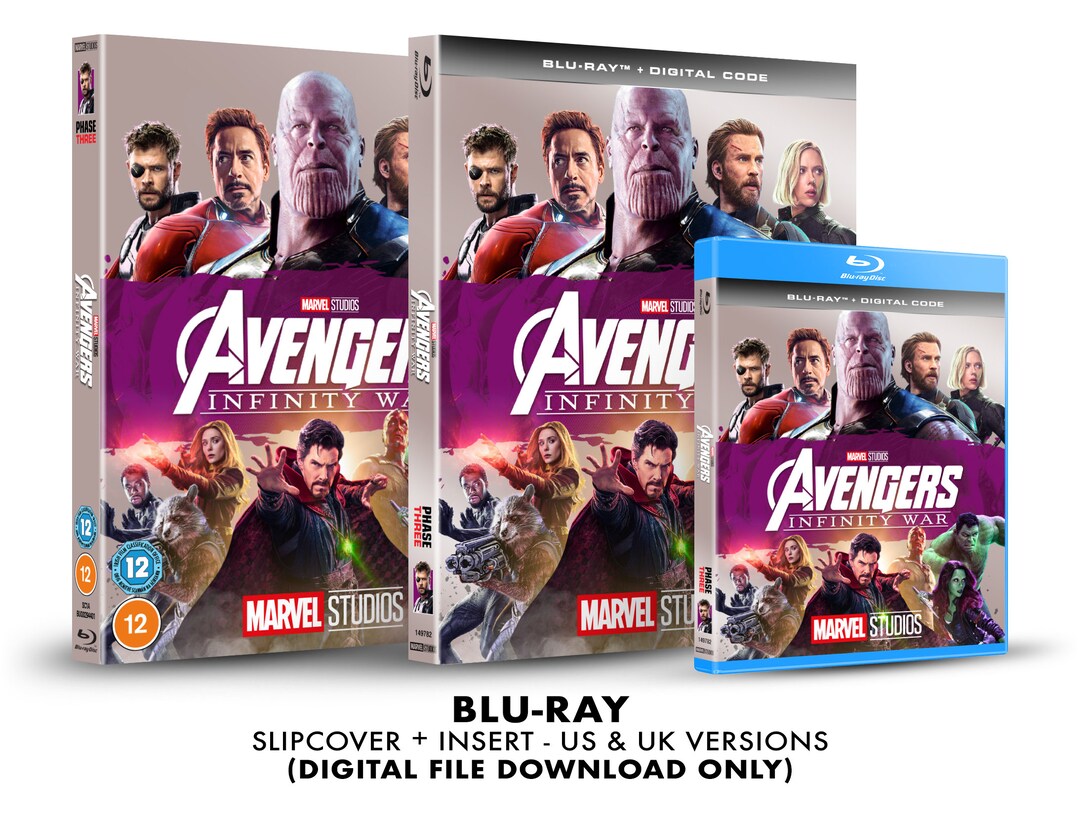 Marvel Studios Avengers: Infinity War Custom Blu-ray Slipcover + Insert ...
