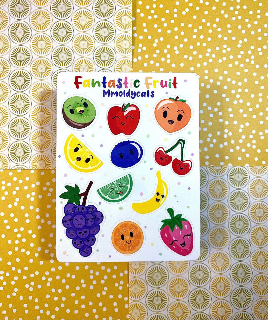 Cute Fruit Sticker Sheet, Waterproof Laptop Stickers - Etsy