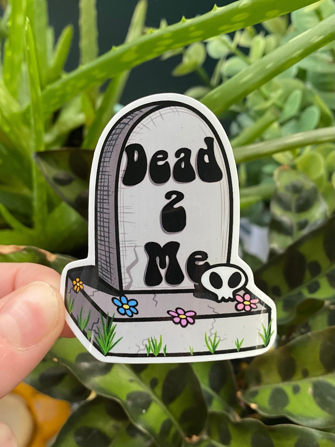 Dead to Me Gravestone Sticker, Halloween Stickers, Laptop Stickers ...