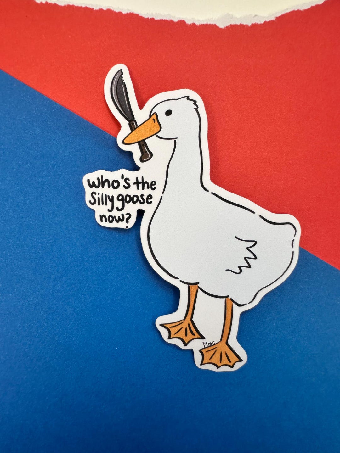 Silly Goose Sticker, Matte, Vinyl Sticker Paper - Etsy