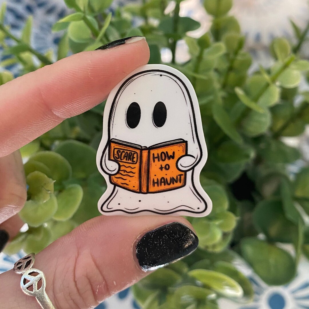 Cute Ghost Sticker, Ghost Book Sticker, Waterproof Sticker, Laptop ...