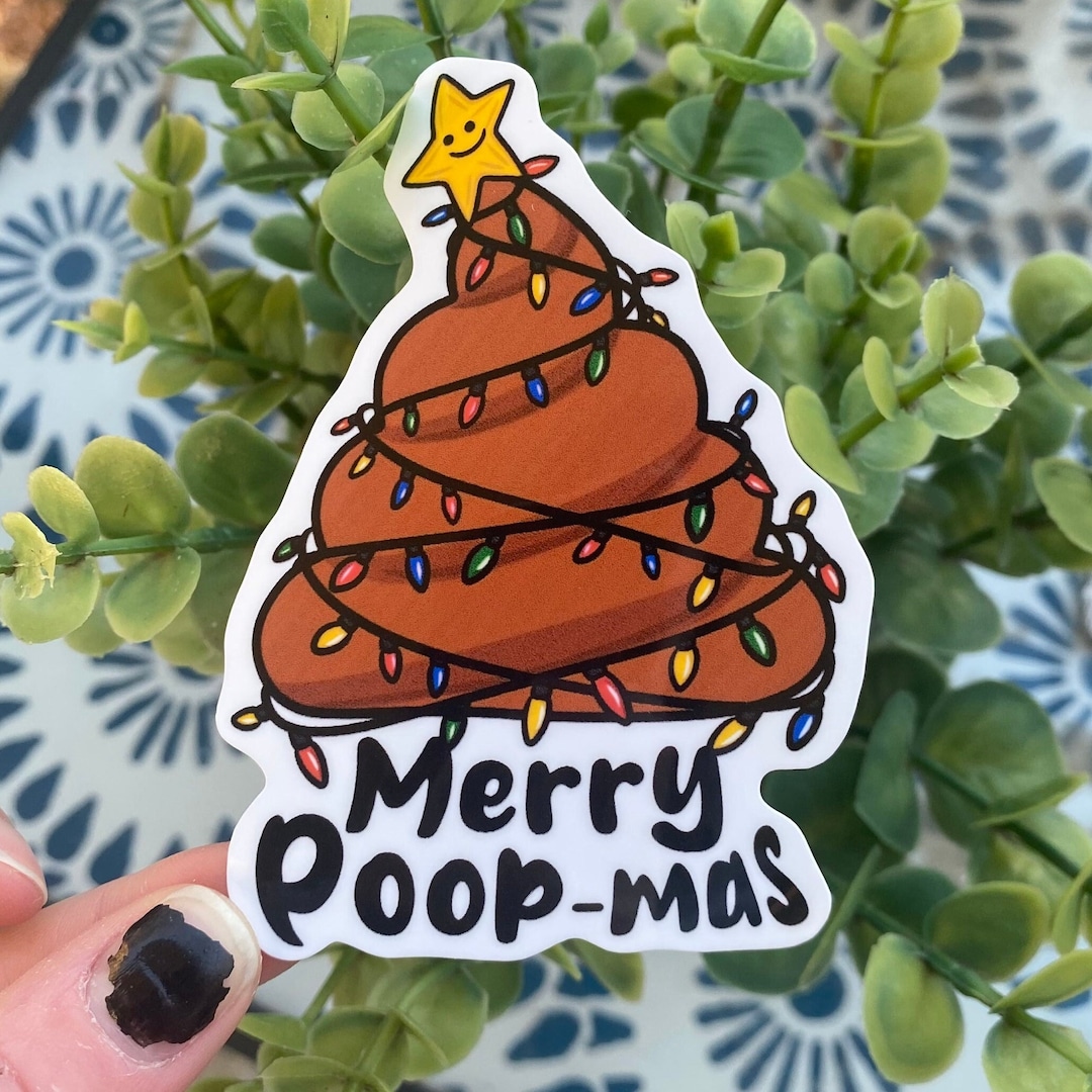 Merry Christmas Sticker, Funny Christmas Sticker, Waterproof Vinyl ...
