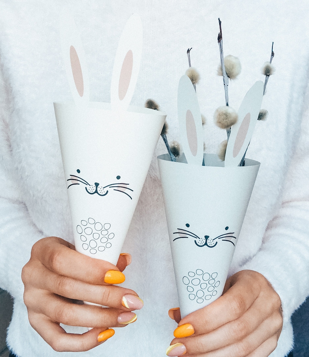 PRINTABLE Easter Bunny Treat Cone Decoration Easter Bunny Cone Kids ...