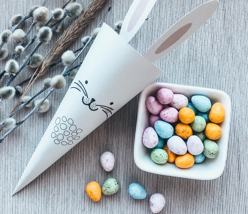 PRINTABLE Easter Bunny Treat Cone Decoration Easter Bunny Cone Kids ...