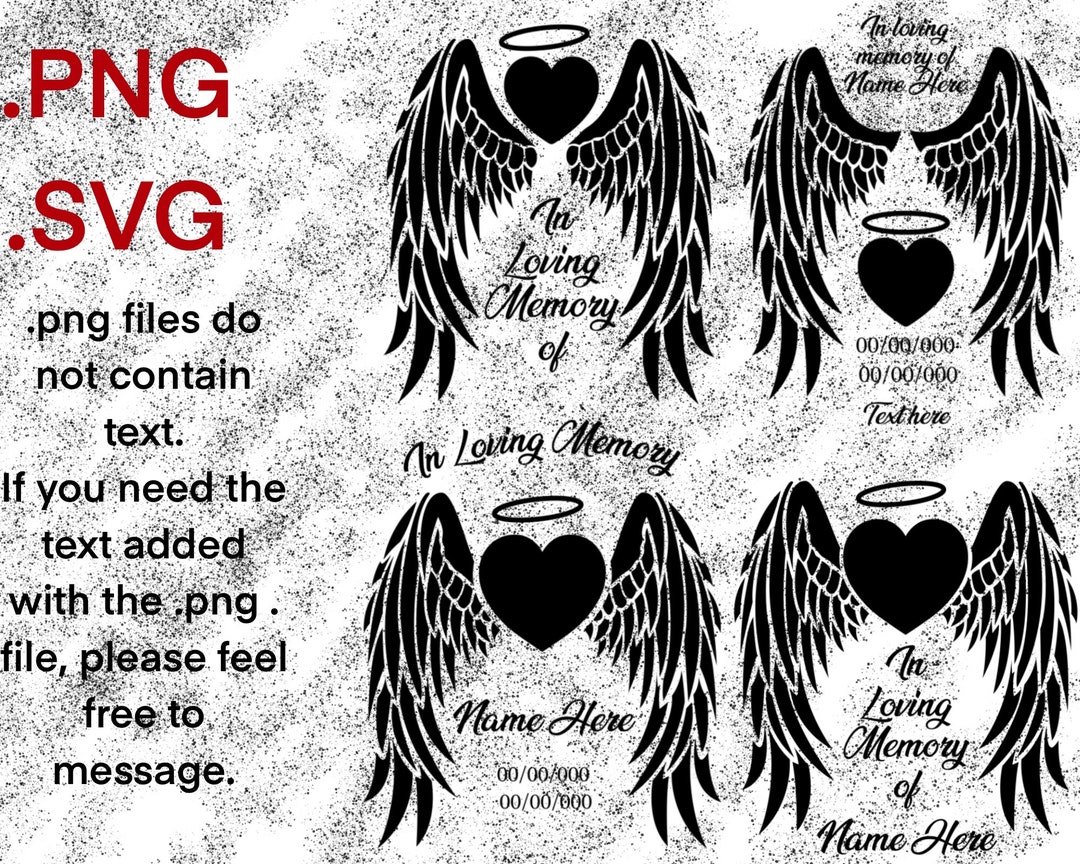 Angel Wings SVG in Loving Memory SVG - Etsy