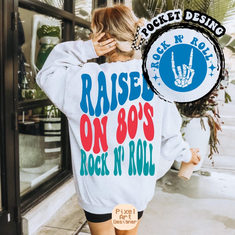 Raised on 80s Rock N’ Roll SVG, 80's Svg, 1980s Design, Retro 80s Svg ...