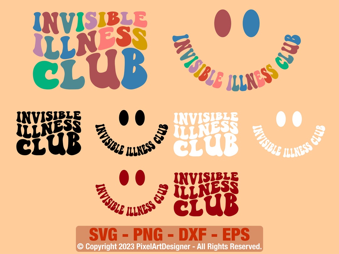 Invisible Illness Club Svg Png, Cancer Positive Svg, Breast Cancer ...