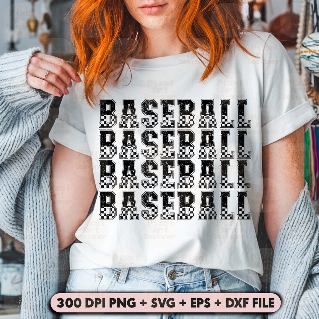 Checkered Baseball PNG Svg, Distressed Baseball Mom, Sports Mama ...