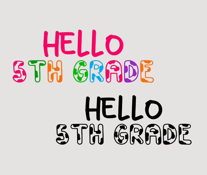 Hello 5th Grade Svg Fifth Grade Svg Back to School Svg - Etsy