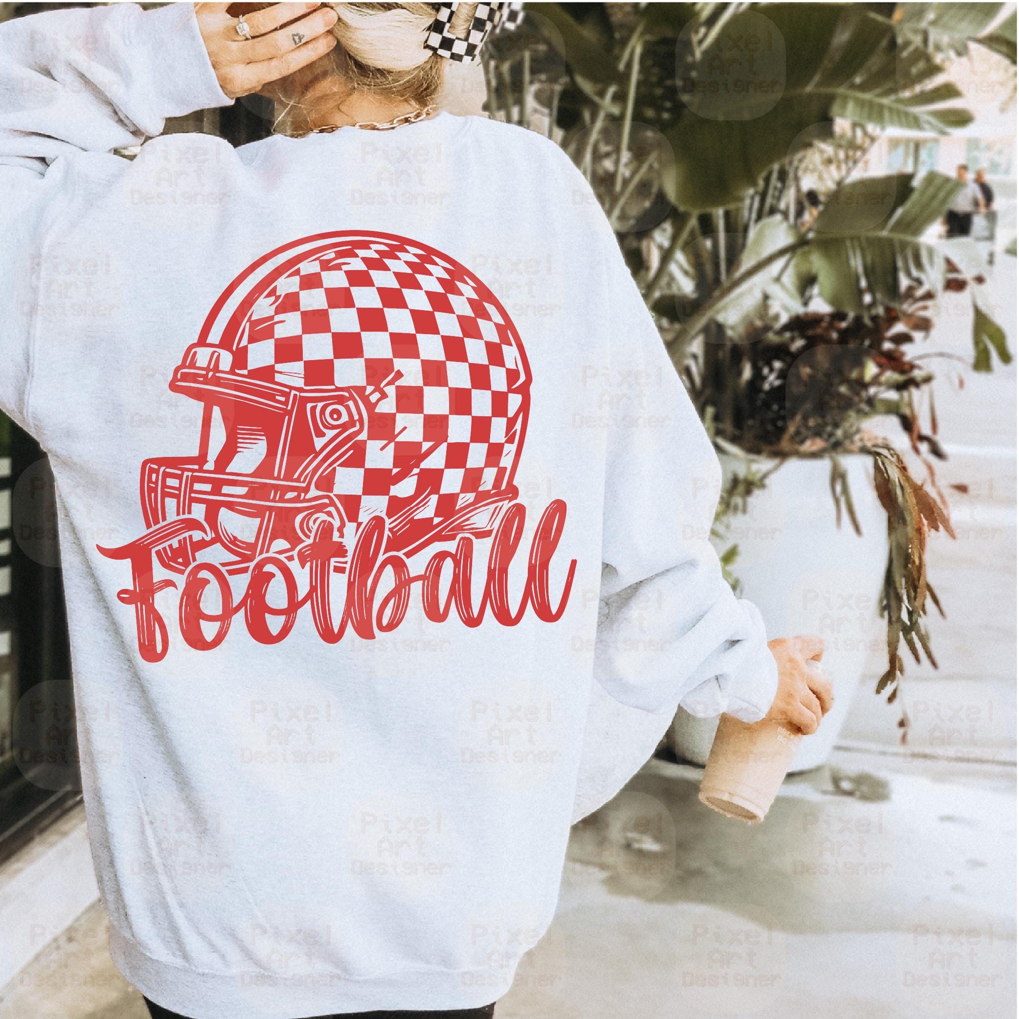 Checkered Football Helmet PNG Svg, Checkered Helmet Svg, Football ...