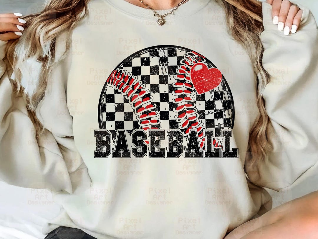 Retro Baseball Checker PNG Svg, Distressed Checkered Ball, Sports Mom ...