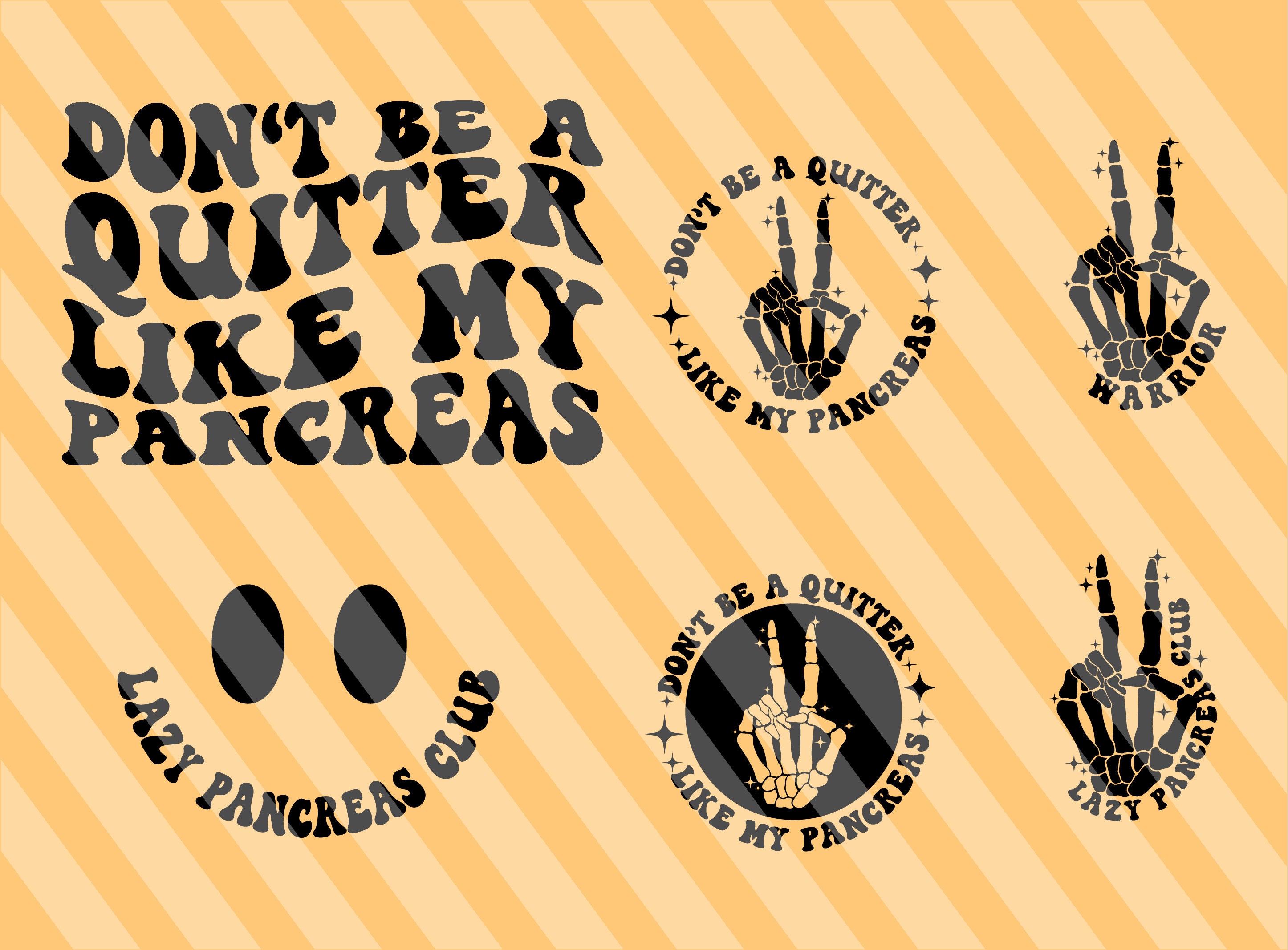 Don't Be A Quitter Like My Pancreas Svg Lazy Pancreas - Etsy