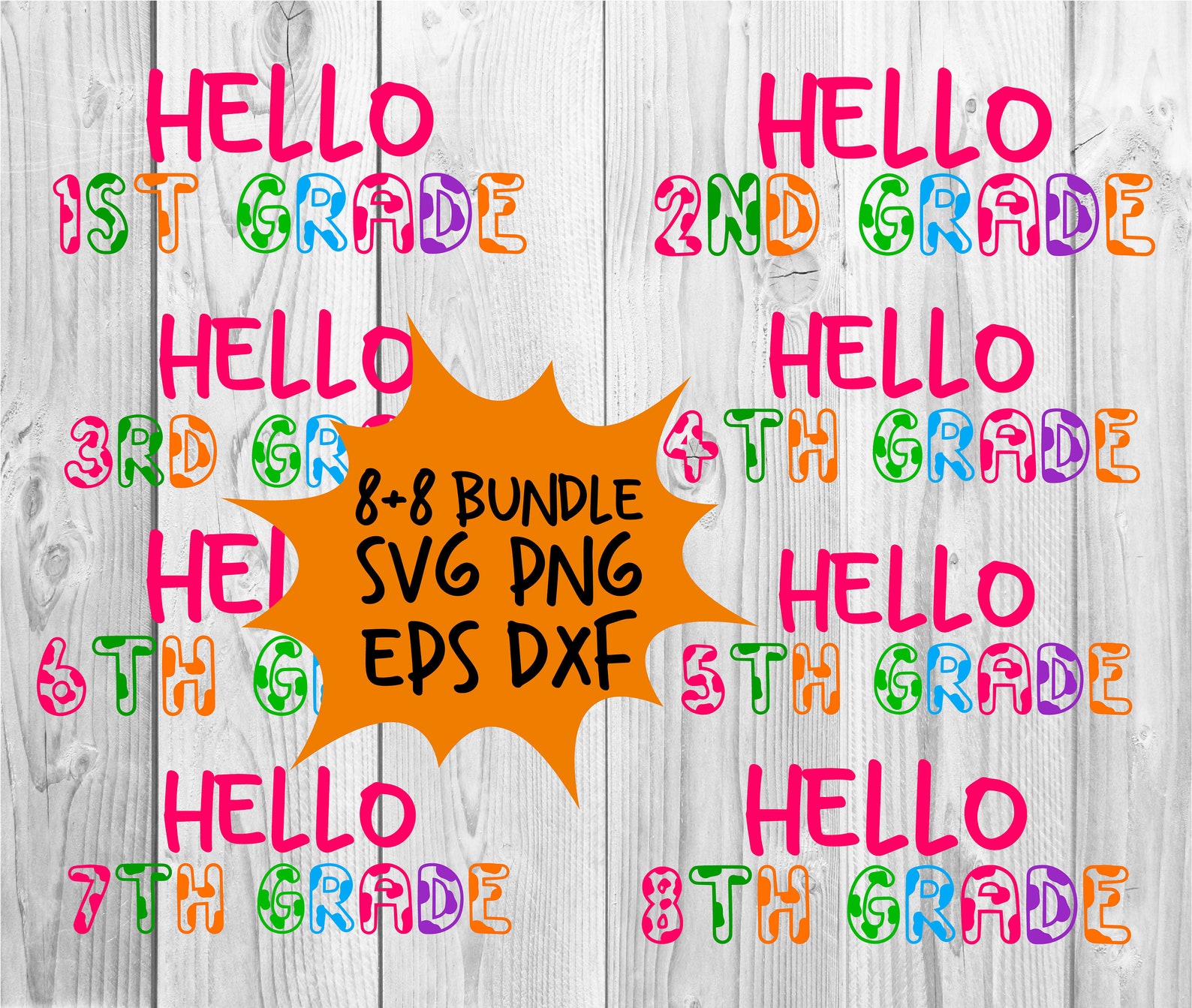 Hello Grade School Bundle Svg Back to School Svg School - Etsy