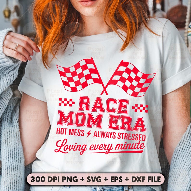 Racing Mama SVG PNG, Funny Race Mom Era Quote Design, Checkered Flag ...