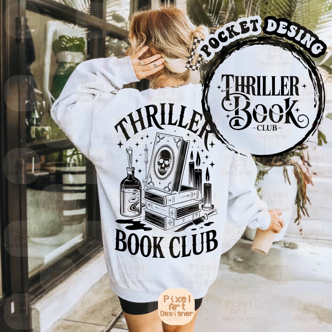 Horror Book Club Svg PNG, Thriller Skull Book Clipart, Haunted Reading ...