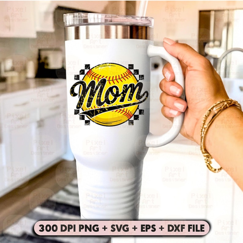 Checkerboard Softball Mom Png Svg, Grunge Softball Mom, Sports Mama ...