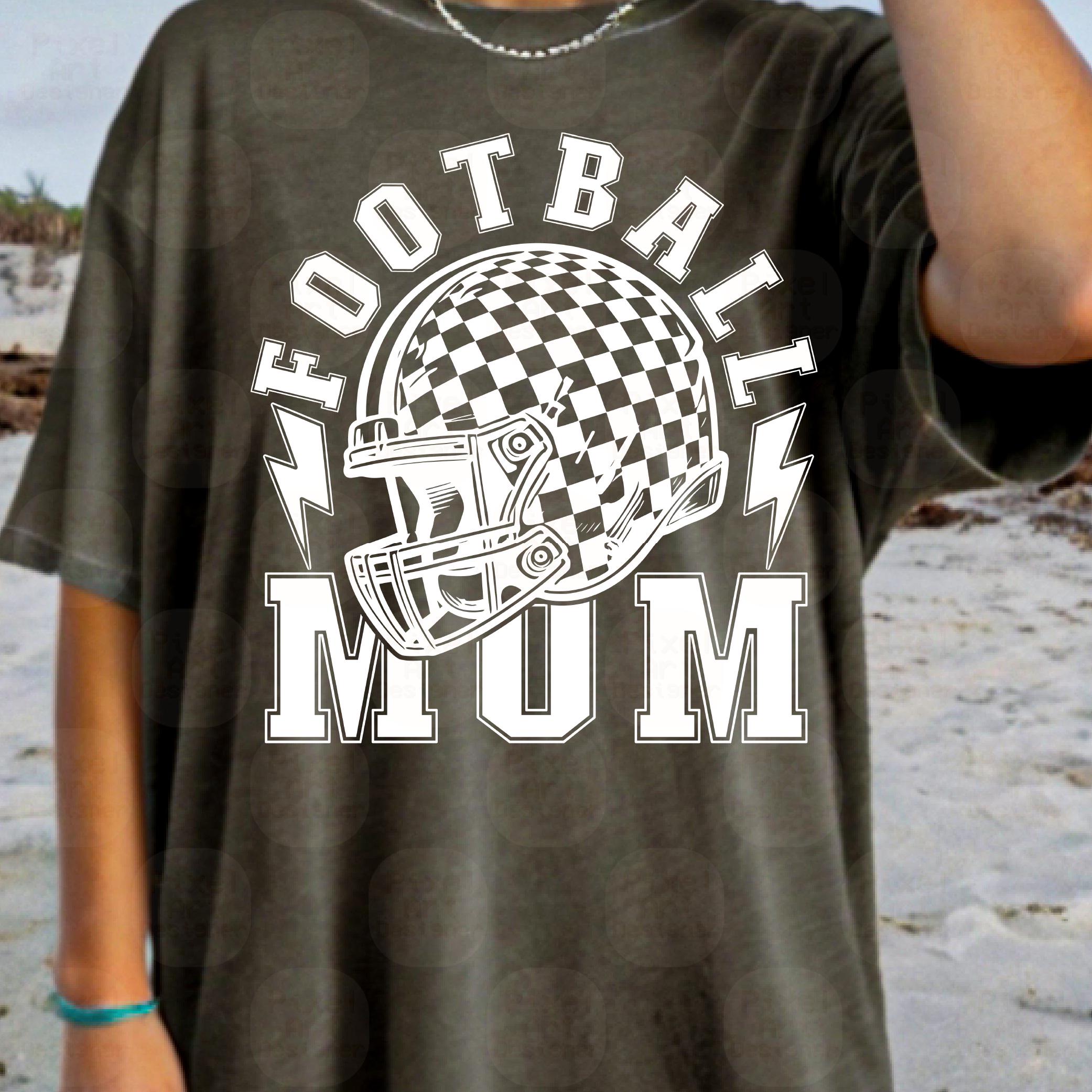 Football Mom SVG PNG, Checkered Football Helmet, Checkered Helmet Svg ...