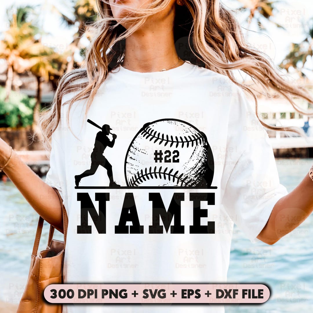 Custom Baseball Player SVG PNG, Personalized Jersey Number and Name ...