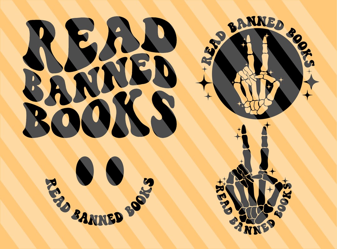 Read Banned Books Svg, Book Lover Svg, Book Worm Svg, Teacher Svg, Book ...
