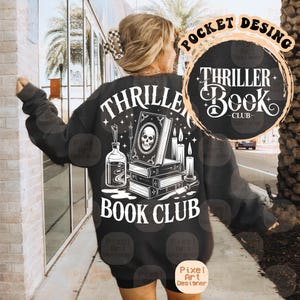 Horror Book Club Svg PNG, Thriller Skull Book Clipart, Haunted Reading ...